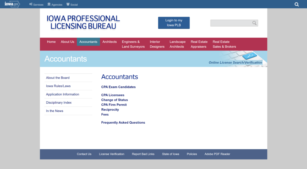 Iowa Accountancy Examining Board | EZ-CPE.com